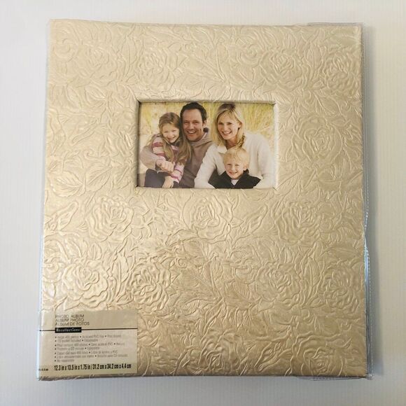 Accents | All White Photo Album By Recollections With Rose Embossed ...